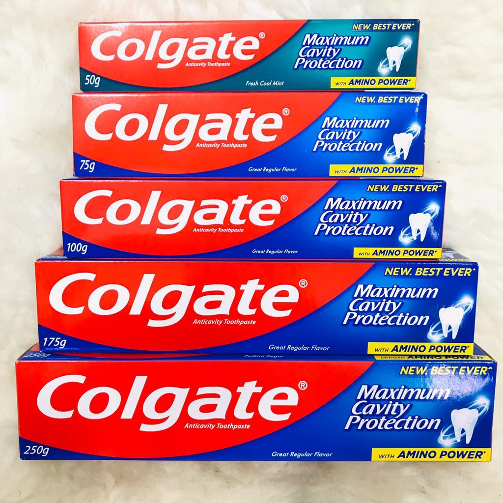 COLGATE MAXIMUM CAVITY PROTECTION FRESH COOL MINT GREAT REGULAR ICY ...
