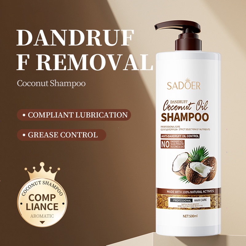 SADOER Dandruff Coconut Oil Shampoo Nourishing Smooth Fluffy Anti-Dandruff Oil Control Shampoo ...