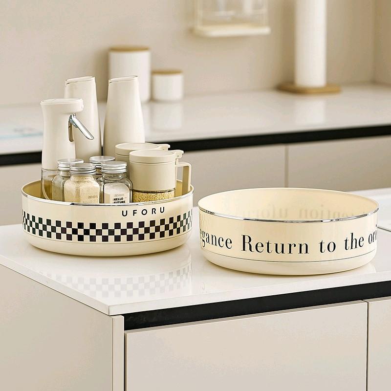 Rak berputar 360° pelbagai fungsi, rak menyimpan bahan perisa memasak ...