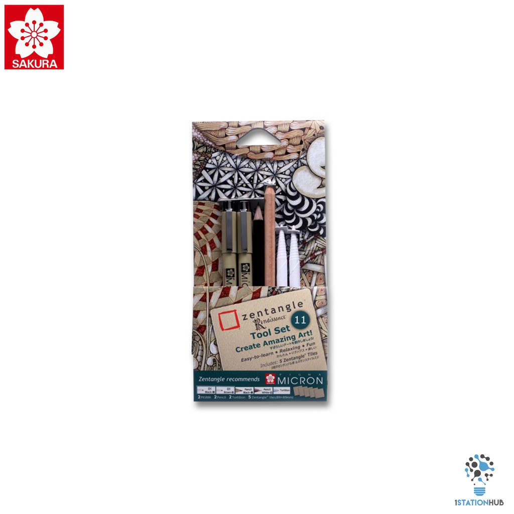 Sakura Zentangle Renaissance Tile-Tool Set C | Pigma Micron Pencil ...