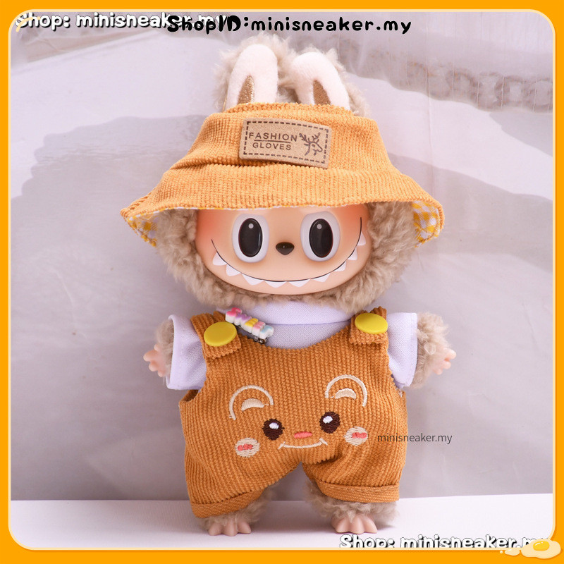 15cm 17cm Labubu Clothes Brown Bear Overalls For Labubu V1 V2 Baby ...