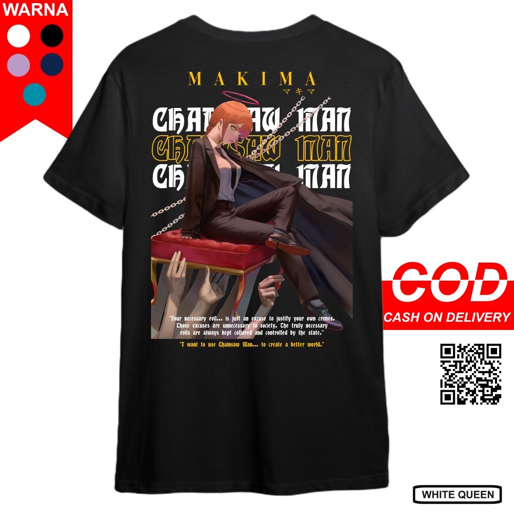 Makima CHAINSAW MAN T-SHIRTS - ANIME MEN & WOMEN DISTRO T-SHIRTS & GAME ...