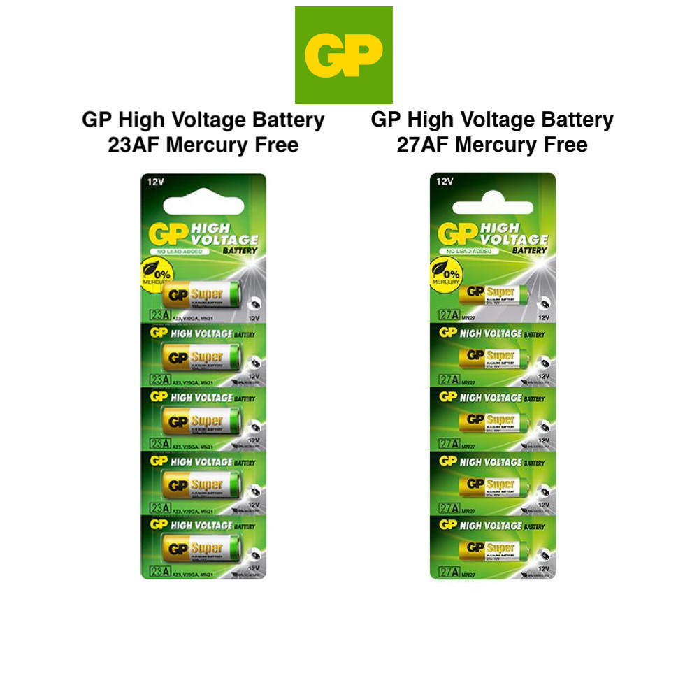 GP High Voltage Battery 27AF Mercury Free High Voltage 12V Alkaline A23 ...