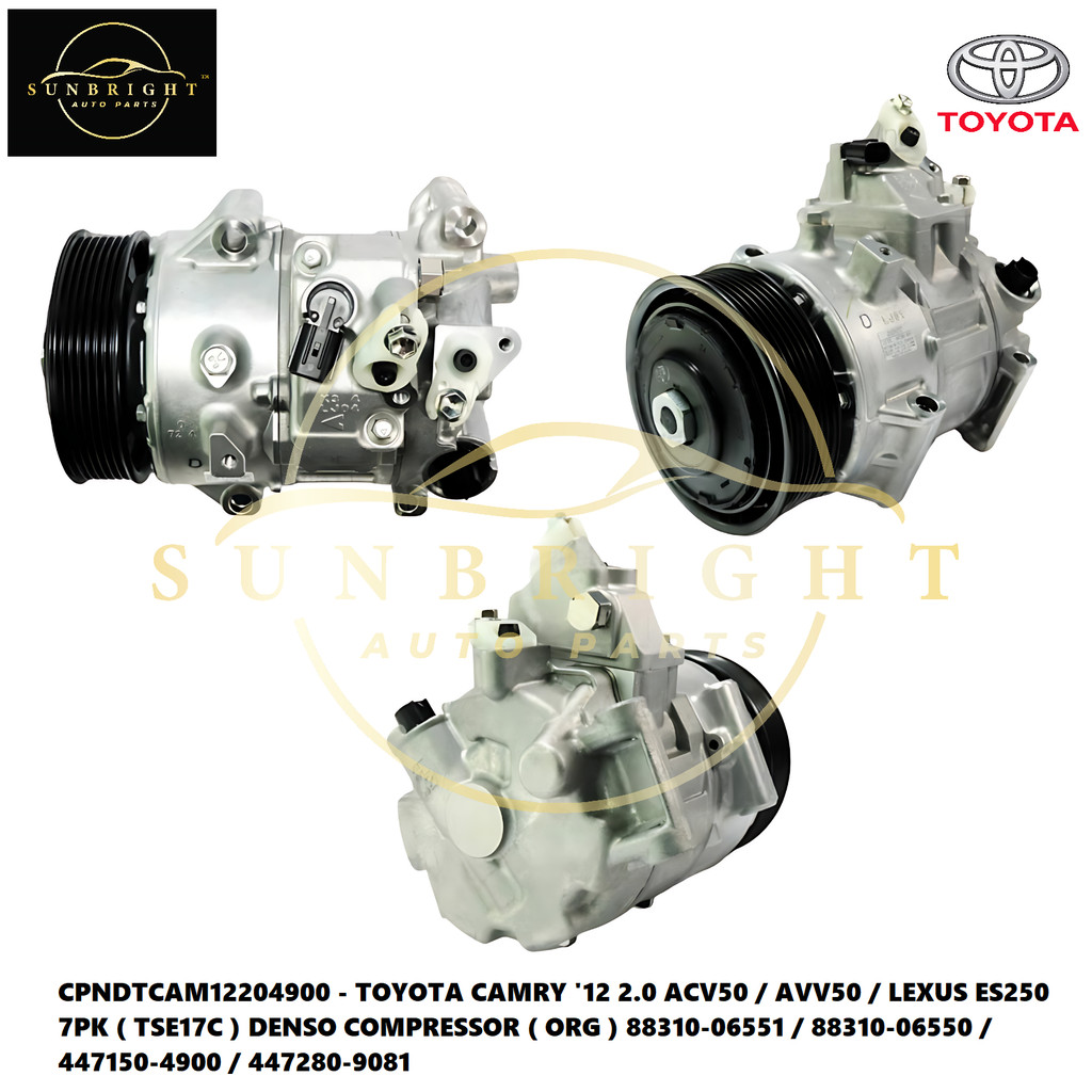 TOYOTA CAMRY '12 2.0 ACV50 / AVV50 / LEXUS ES250 7PK ( TSE17C ) DENSO ...