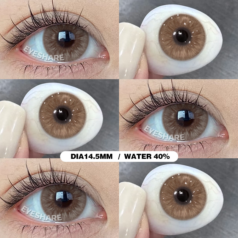 EYESHARE Brown Natural Lenses Large Eye Lenses 14.5mm 1 Pair | Shopee ...