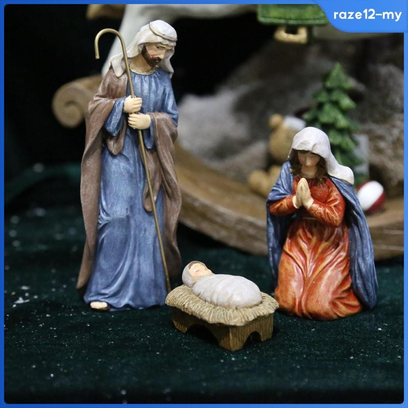 [RazecaMY] Christmas Nativity Figurines Jesus Birth Statues for Living ...