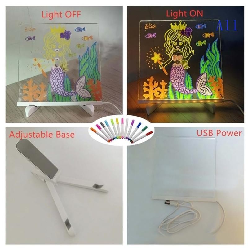 All Transparent Acrylic Signs LED Memo Board Light up Whiteboard with ...