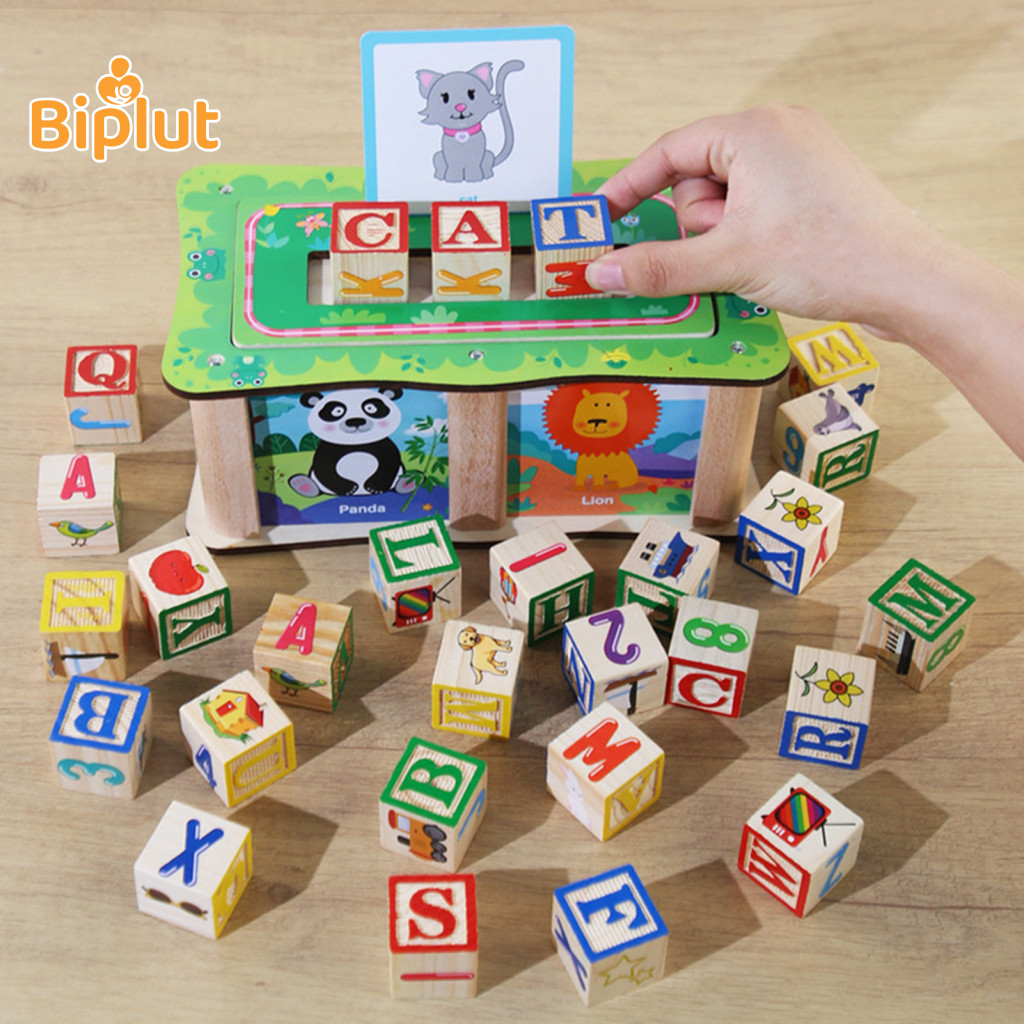 Abc Wooden Block Wooden Letter Blocks Kids Educational Wooden Block Set ...