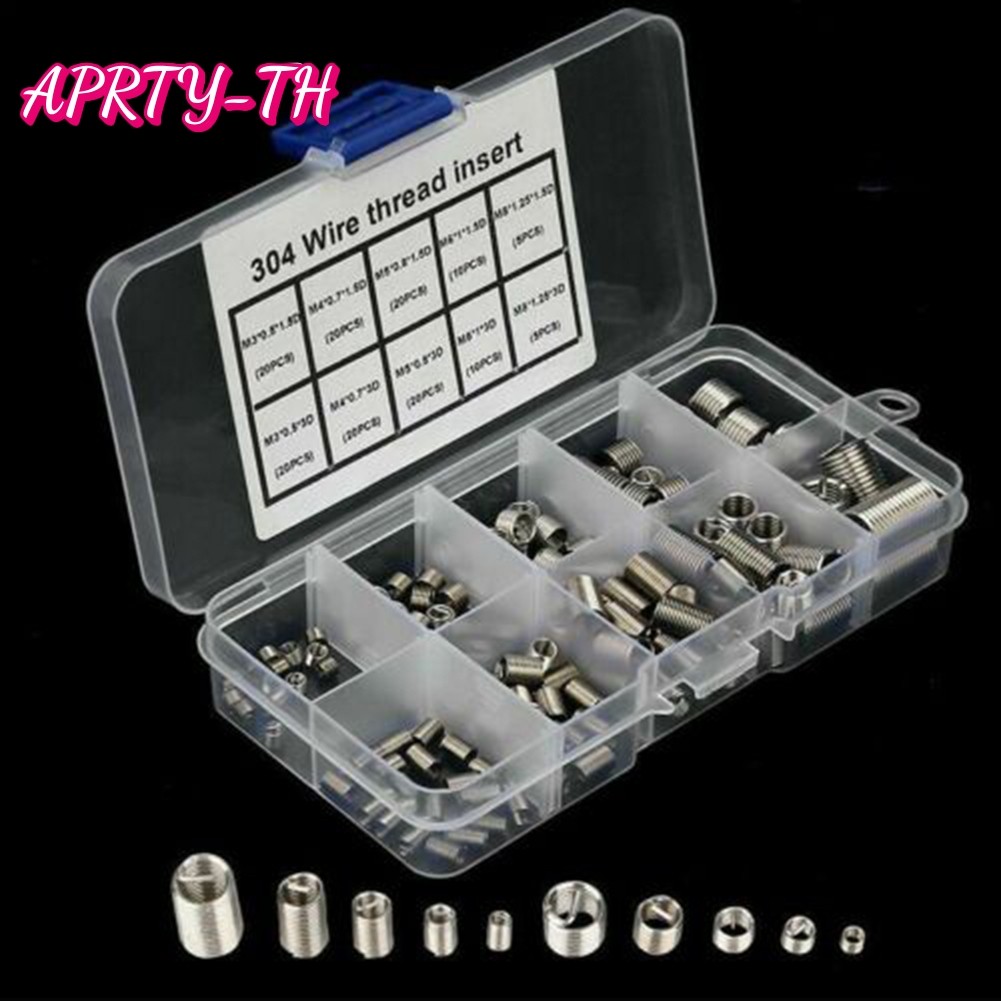 (HUND) 150Pcs 304 Stainless Steel Helicoil Thread Repair Insert Kit For M3 M5 M6 M8 (FEBU ...