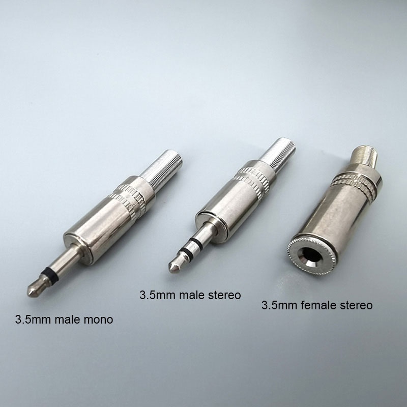 3.5mm mono/Stereo 2pole 3pole Metal Male female Jack Plug Solder audio ...