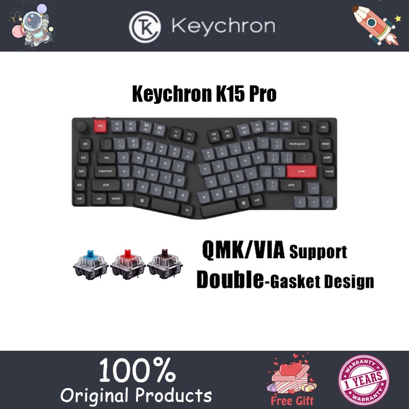 Keychron K15 Pro (Alice Layout) QMK/VIA Wireless Bluetooth 75% ...