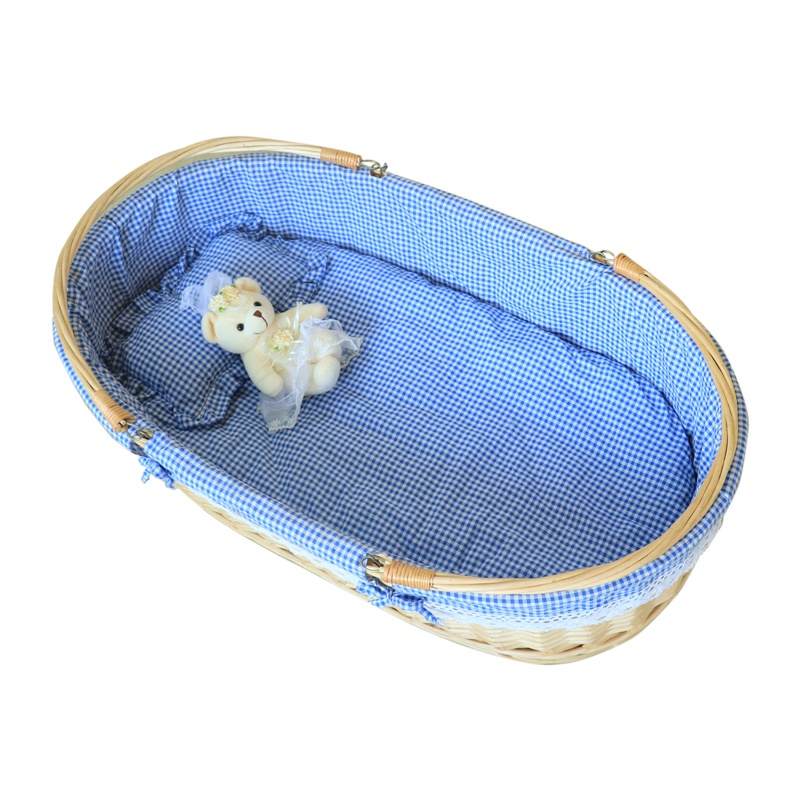 Rattan Woven Infant Carrier Go out Portable Car Comfort Cradle Sleeping ...