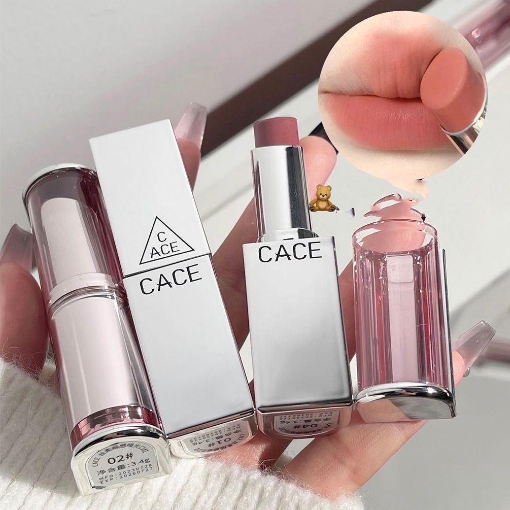 CACE Silver Tube Girly Heart Ins Pure Desire Style Solid Lipstick ...