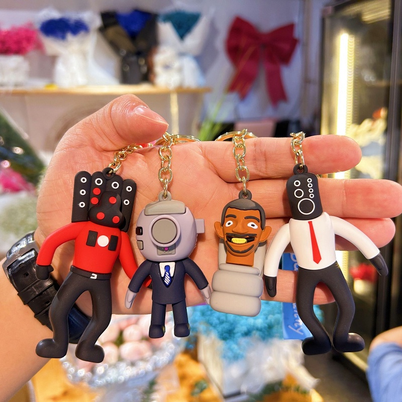 Skibidi Toilet PVC Toilet Keychain Doll Camara Man Figure Skibidi ...