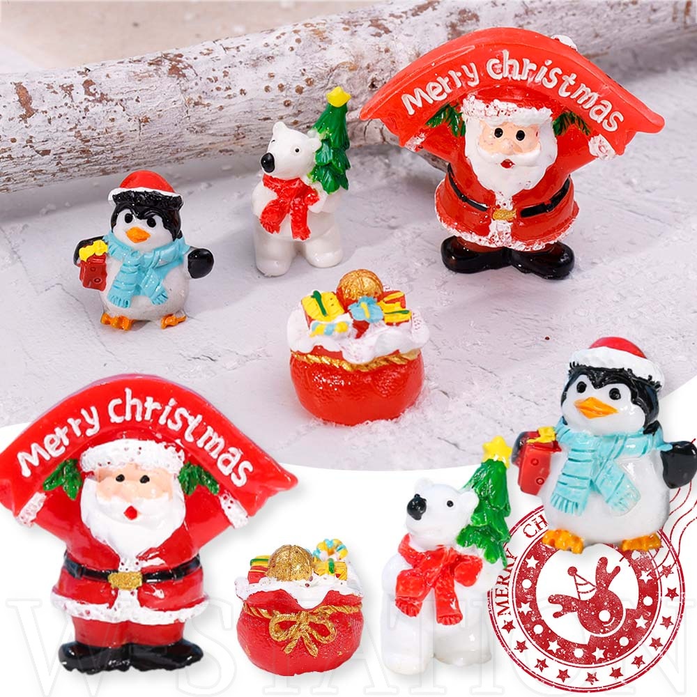 Merry Christmas Mini Figurines Home Decoration / Penguin Polar Bear ...