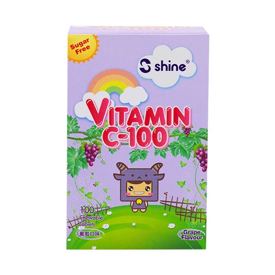 Shine Vitamin C 100 Chewable Tablets Grape Flavour (100's) (EXP:FEB ...