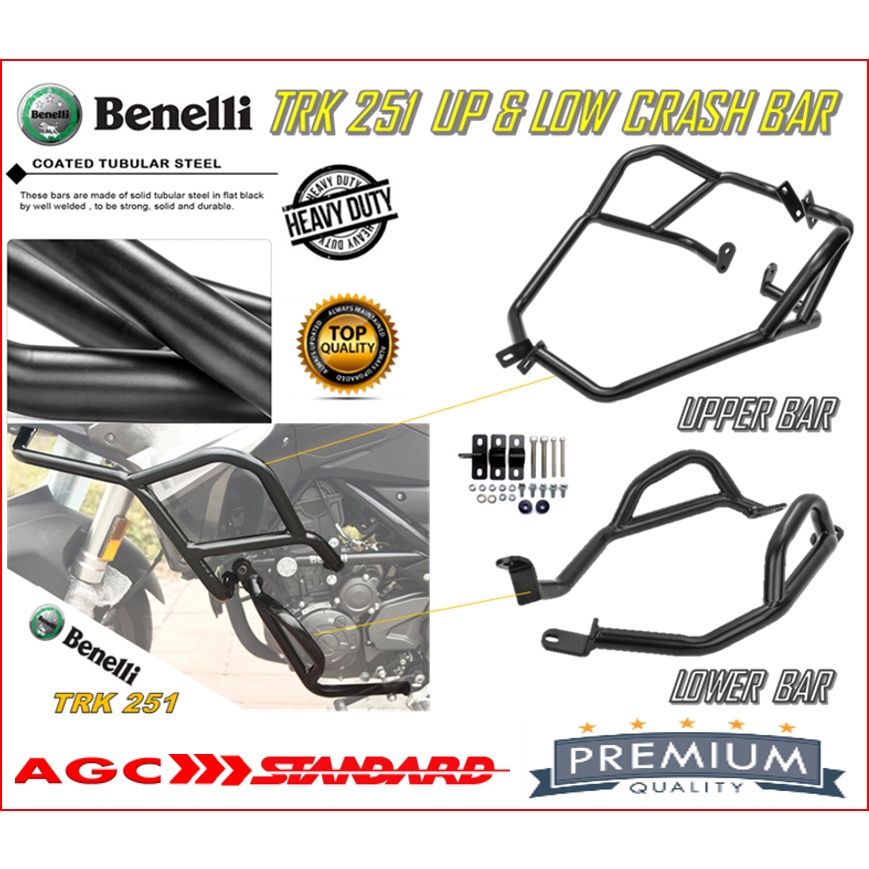 BENELLI TRK251 CRASH BAR PROTECTOR HEAVY DUTY UPPER & LOWER ENGINE ...