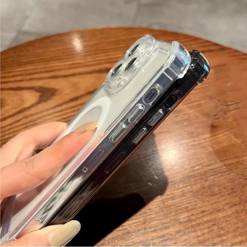 Luxury Transparent Magnetic Phone Case For iPhone 16 15 14 13 12 11 Pro ...
