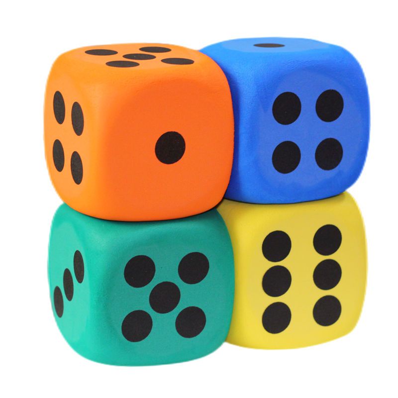 8cm Round Corner Dice Six-Sided Fun Color Children Teaching Aids Toy ...