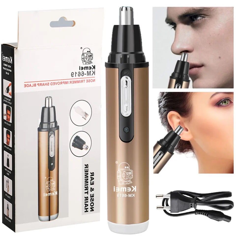 Kemei KM-6619 Electric Nose & Ear Trimmer Rechargeable Washable ...