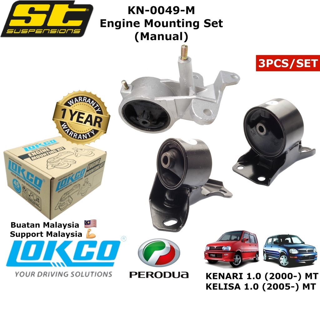 KN-0049-M LOKCO ENGINE MOUNTING SET(3PCS) FOR PERODUA KENARI KELISA ...