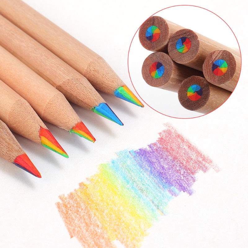 7-Color Integrated Wooden Colored Pencil/ Creative Gradient Colored ...