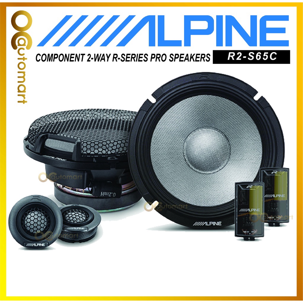 Alpine R-SERIES PRO R2-S65C 6.5" Inch COMPONENT 2-WAY SPEAKERS 300 ...