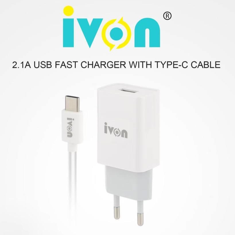 Ivon FAST Charger 2.1A Shell/Charger Head Plus Data Cable For iPhone ...