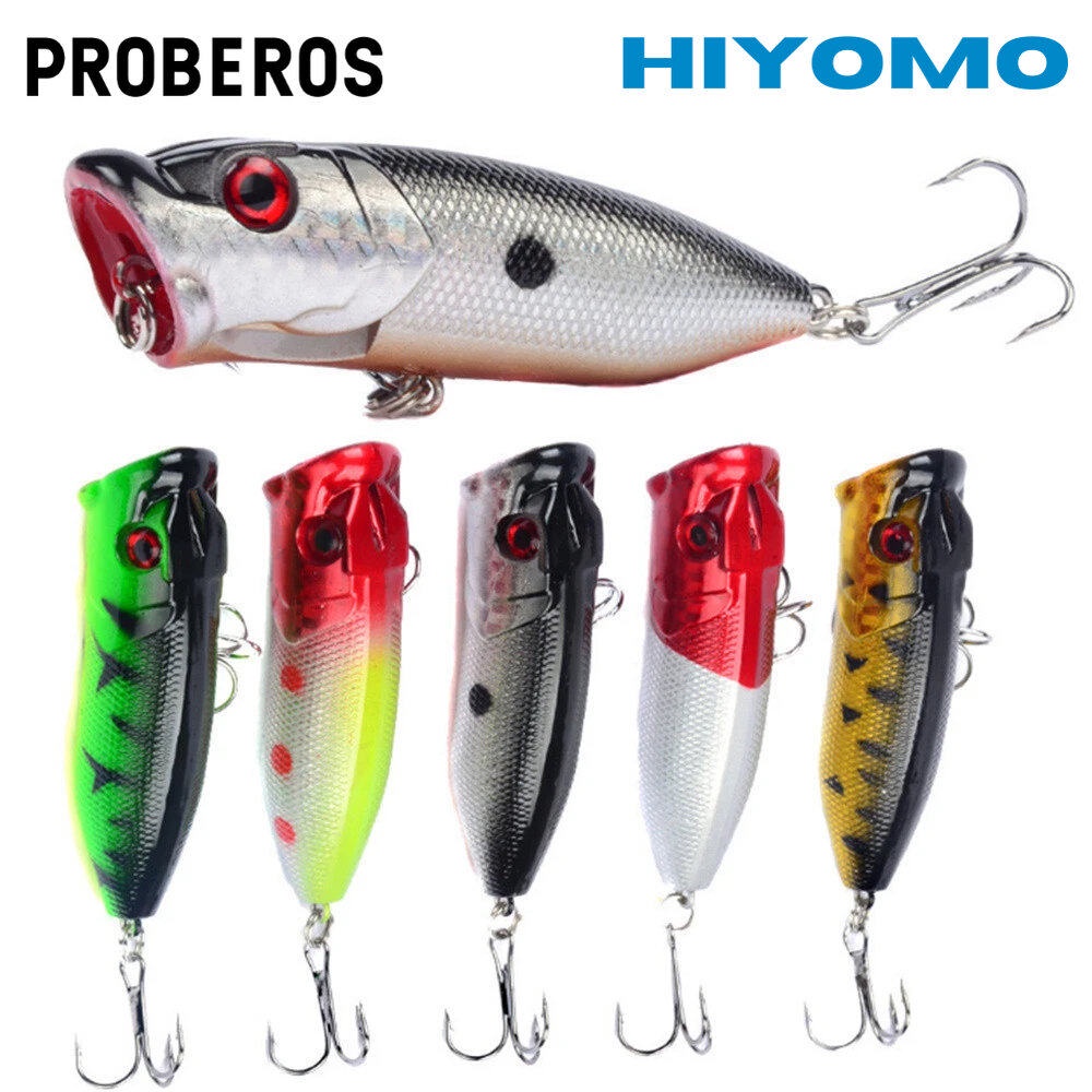 PROBEROS 5PCS/lot Popper Lure Topwater 10g 7cm Casting Fishing Lure Set ...