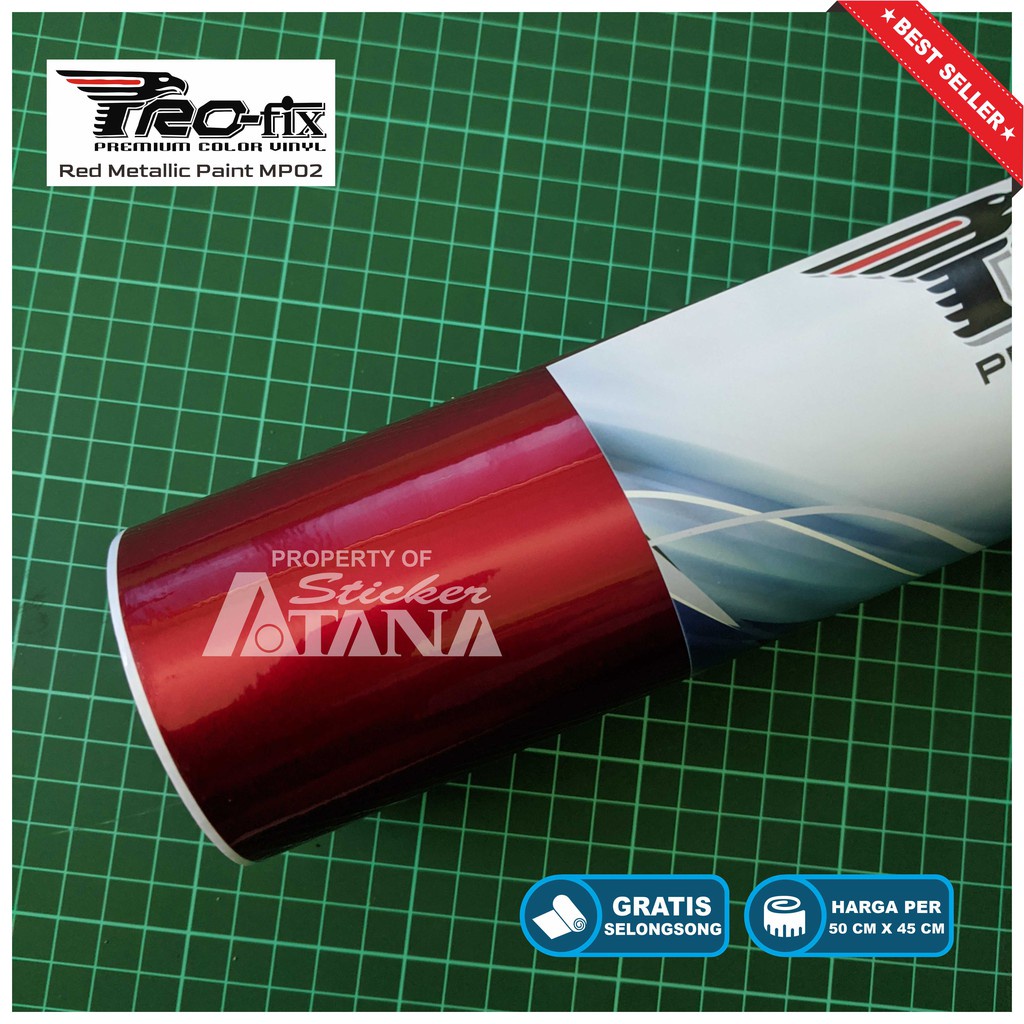 MERAH Scotlet Red Metallic Scotlet Candy Sticker Paint Sticker Meter ...