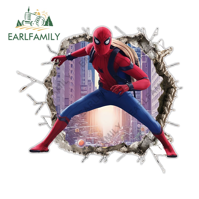 EARLFAMILY 13cm Spider Man Marvel Tear Car Sticker Motorcycle Windows ...