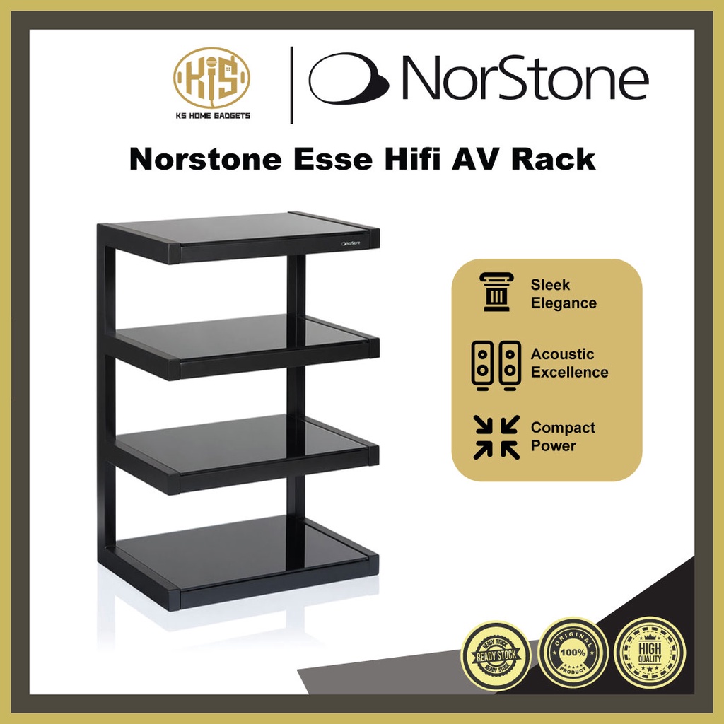NorStone Esse Hifi AV Rack - 4 Shelves (Glossy Black) | Shopee Malaysia