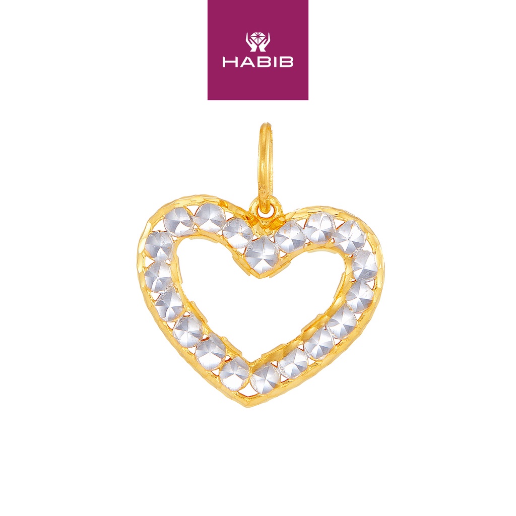 HABIB 916/22K Yellow and White Gold Charm P11340923 | Shopee Malaysia