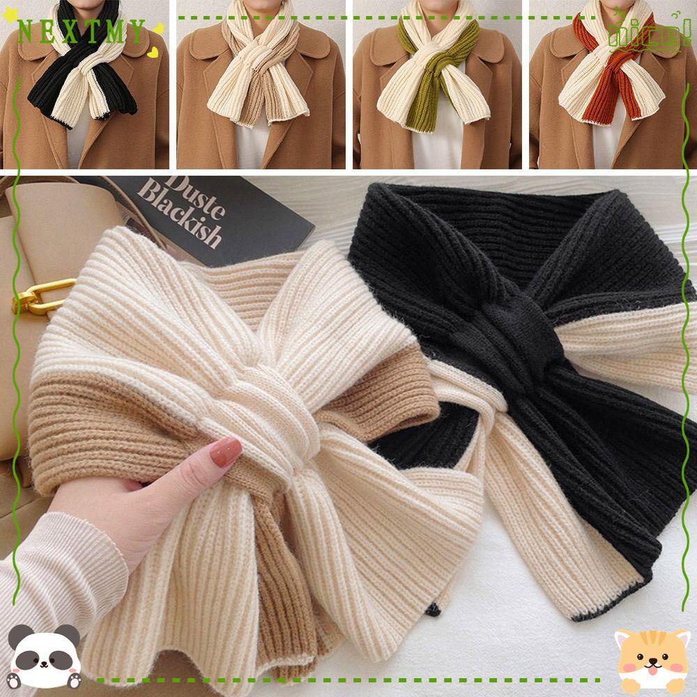 NEXTMY Knitting Cross Scarf Elegant Women Winter Warm Thicken Shawl ...