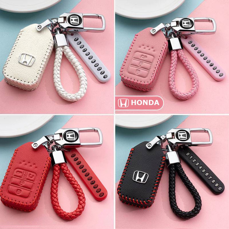 Leather Honda City HRV WRV Civic Accord CRV Jazz BRV Keyless Remote Car ...