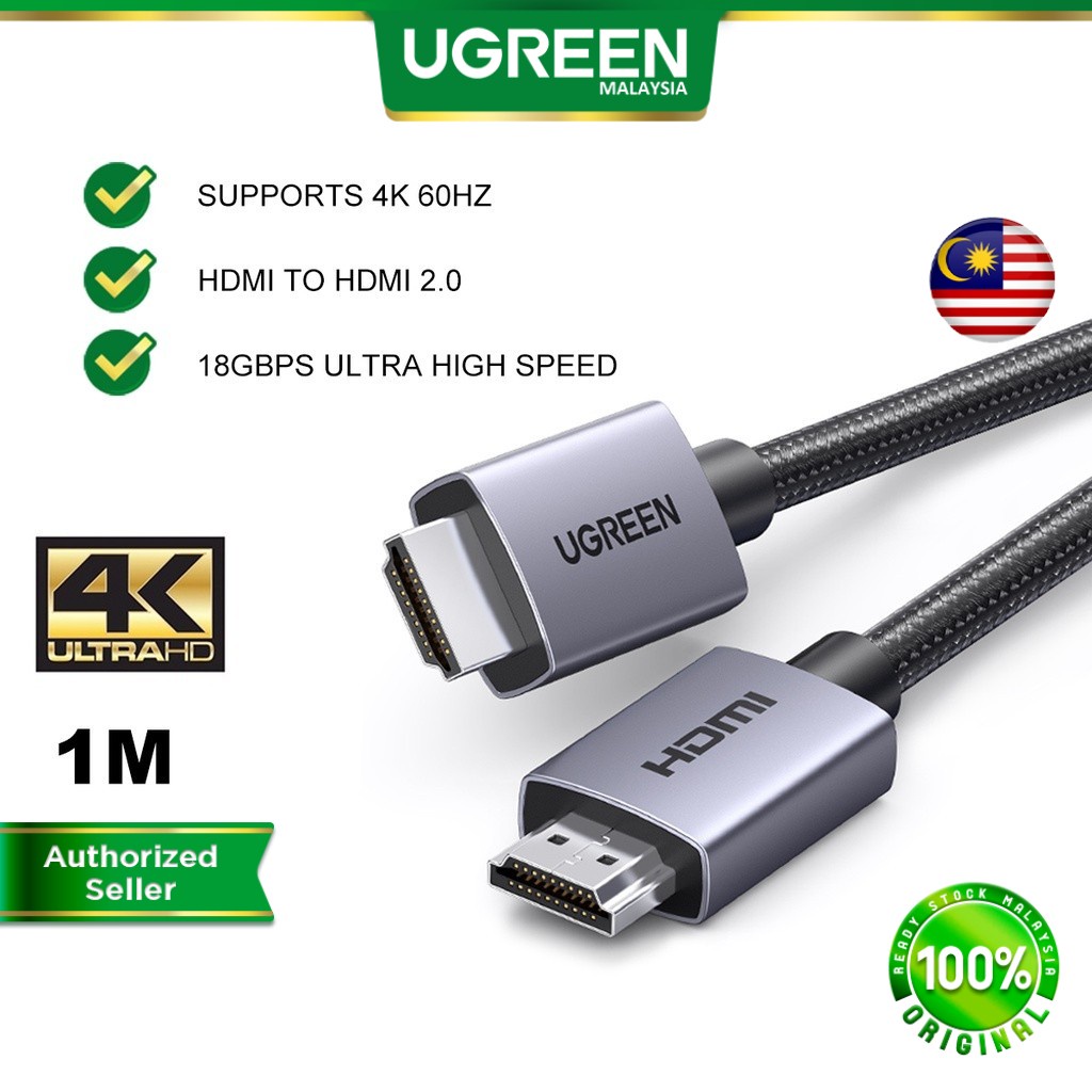 UGREEN HDMI 4K 60Hz Cable 2.0 Male to Male Ethernet 18Gbps High Speed ...
