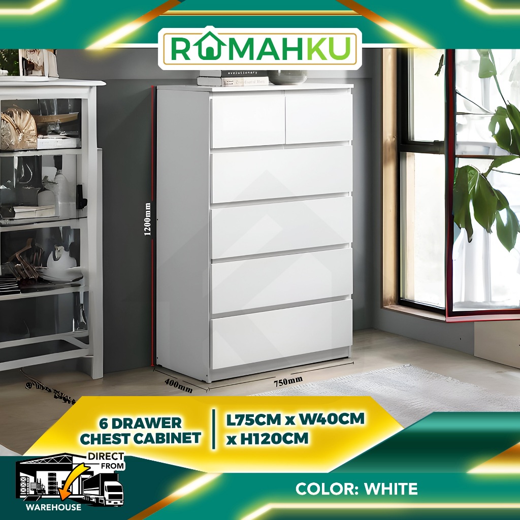 RUMAHKU 4FT TALL Chest Drawer /Cabinet/Almari Baju /Wardrobe/ almari ...