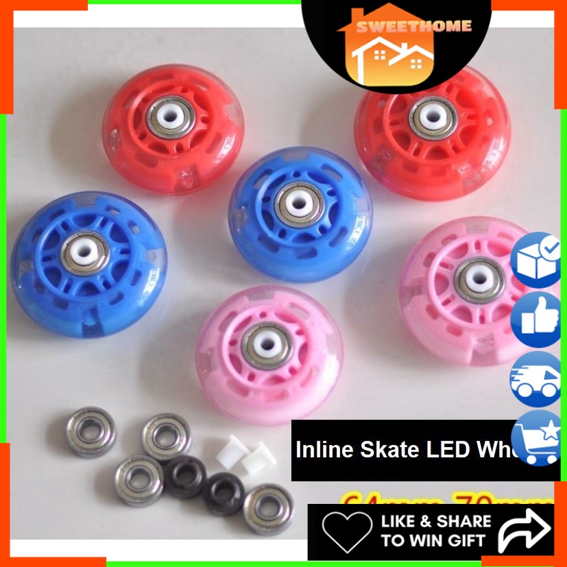 CLEARANCE 65mm / 70mm Inline Skate Replacement Wheels Roller Wheels ...