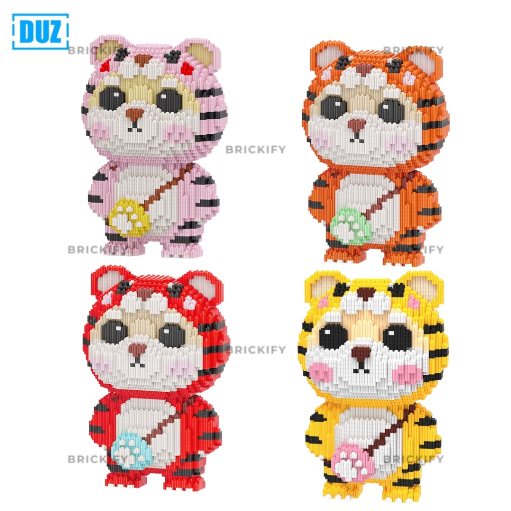 DUZ 30cm Tiger Building Blocks Yellow Tiger Red Tiger Pink Tiger Orange ...