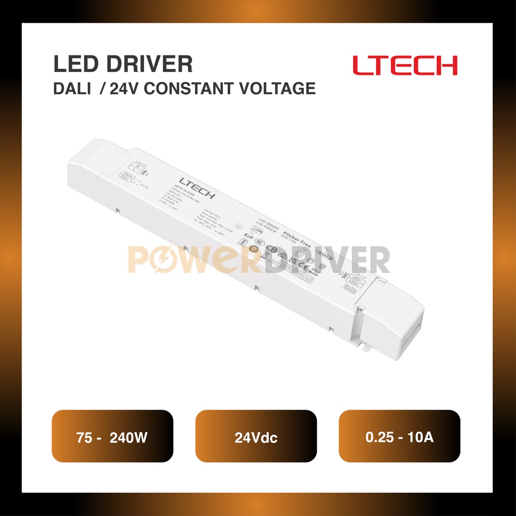 LTECH LED Driver 24V Constant Voltage DALI Dimmable Power Supply 75-240W | Shopee Malaysia
