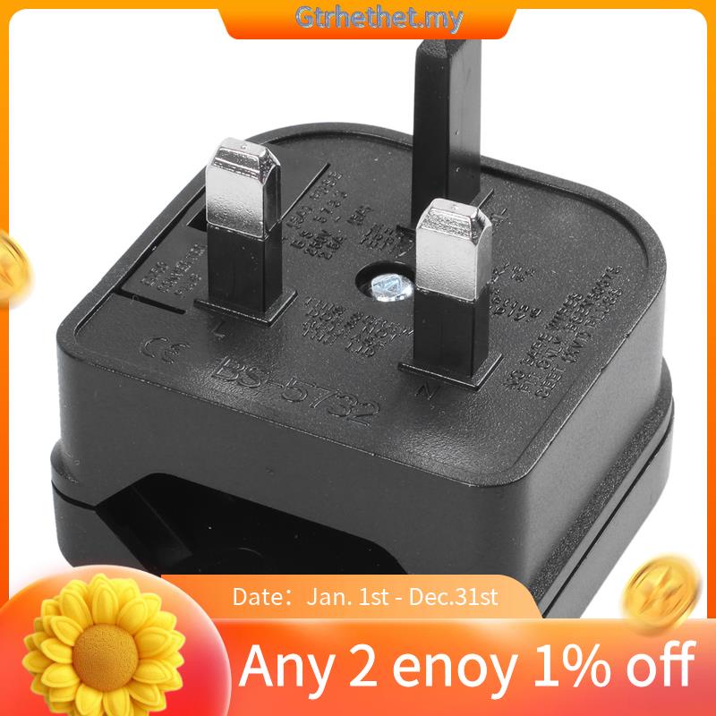 GT-Euro 2 Pin To 3 Pin Converter Plug Adapter Black | Shopee Malaysia