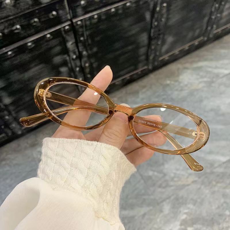 Retro oval small frame glasses men's and women's anti-blue light trend ...