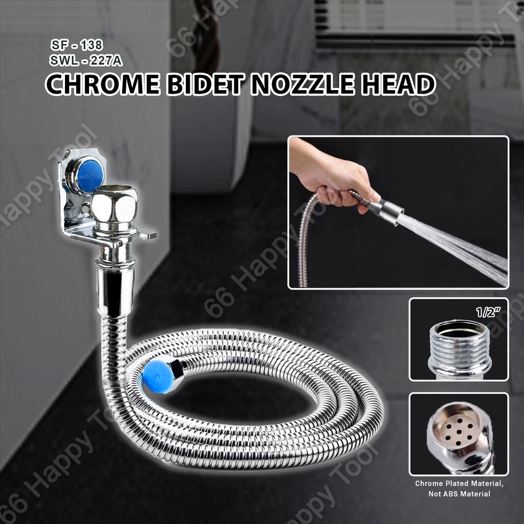 Chrome Bidet Nozzle Head Bathroom Toilet Heavy Duty Bracket 120cm ...