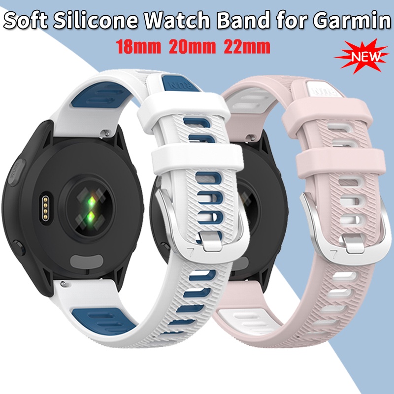 18mm 20mm 22mm Soft Silicone Watch Band for Garmin Forerunner 265S 265 ...