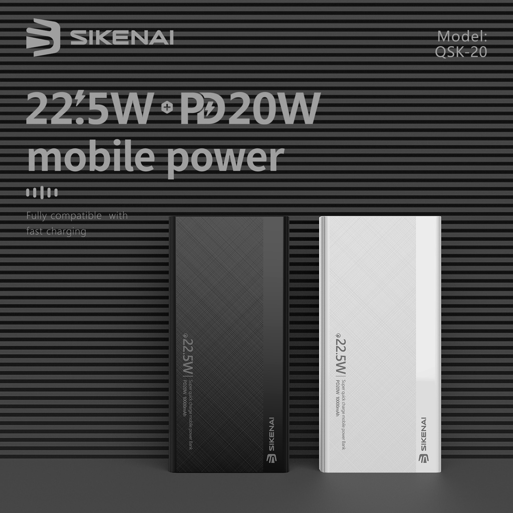 SIKENAI QSK-20 22.5W + PD20W 20000mAh Fast Charging 4-Port Powerbank ...
