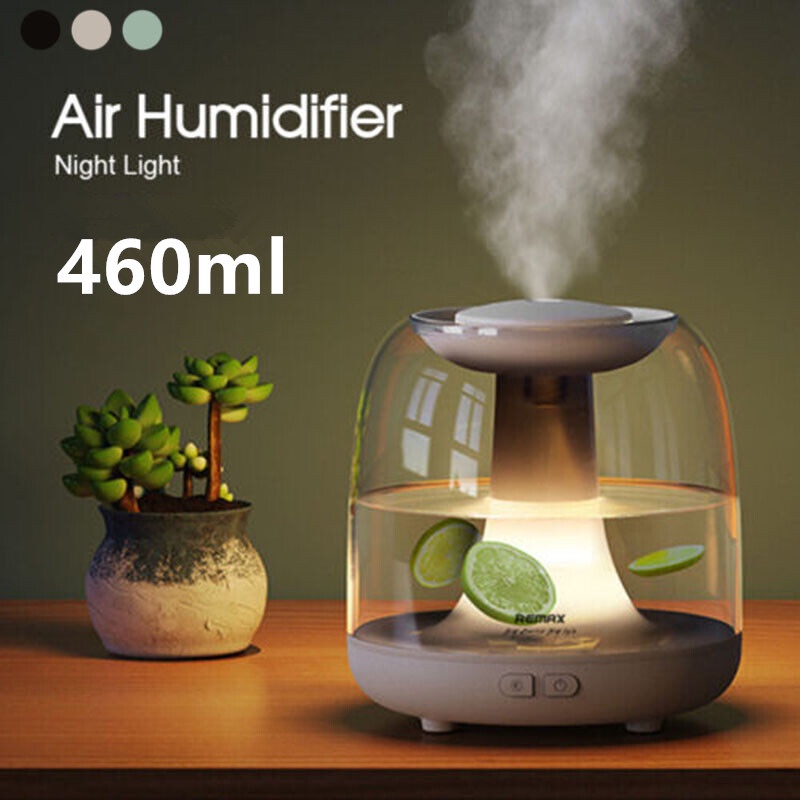 460ml Air Humidifier With Light Ultrasonic Purifier LED Aromatherapy Oil Charger Three Colours ...