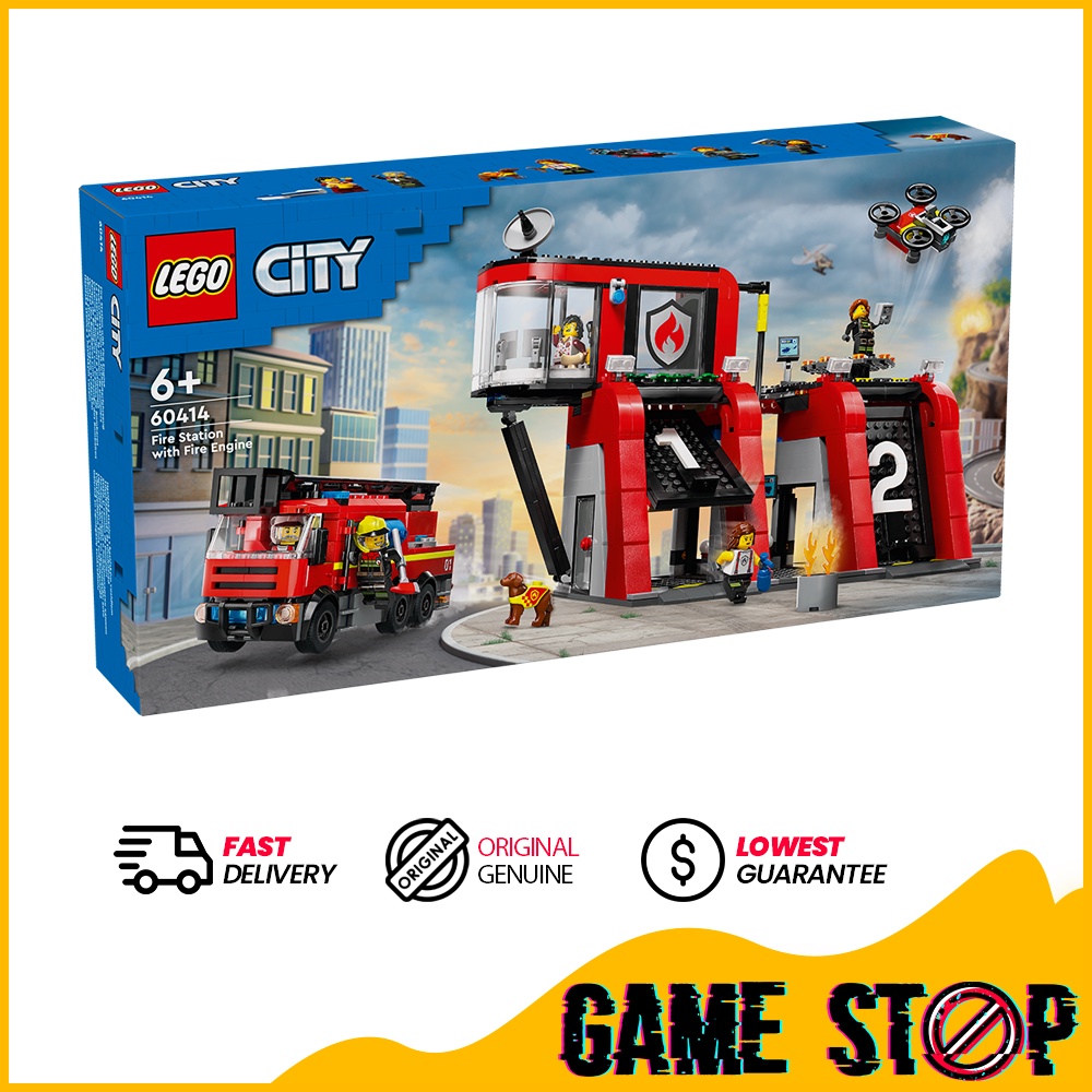 LEGO 60414 City Fire Fire Station with Fire Truck | Shopee Malaysia