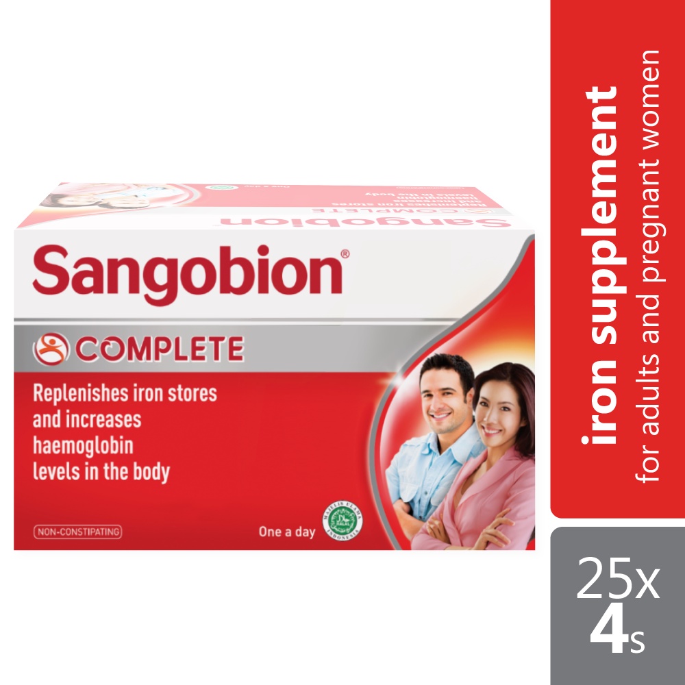 Sangobion Iron Supplement 4s x 25 | Help in Iron Deficiency | Shopee ...