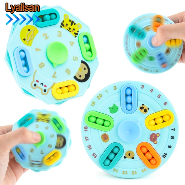 LYA Double-sided Rotating Magic Bean Ball Plate Toys Rotating Stress ...