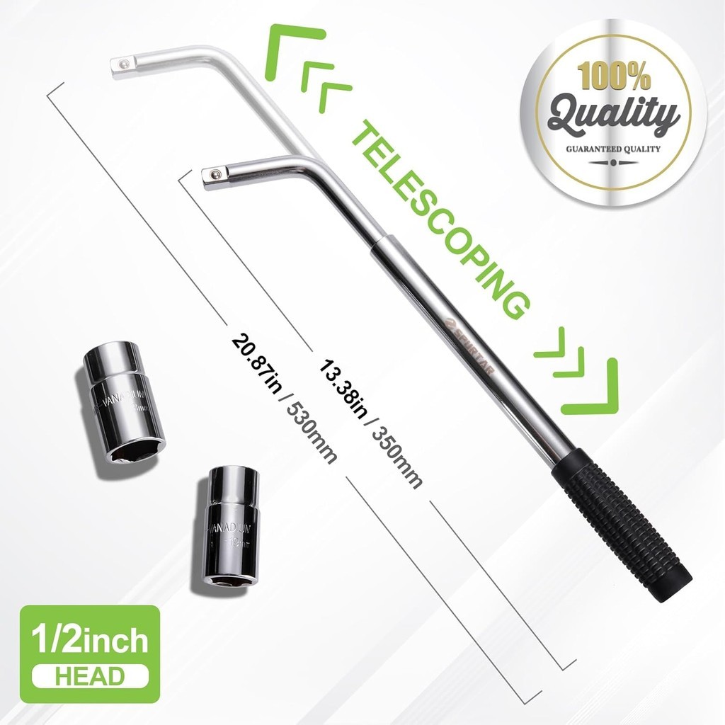 Fast Ship⚡Telescoping Lug Wrench, Wheel Wrench with Standard CR-V ...